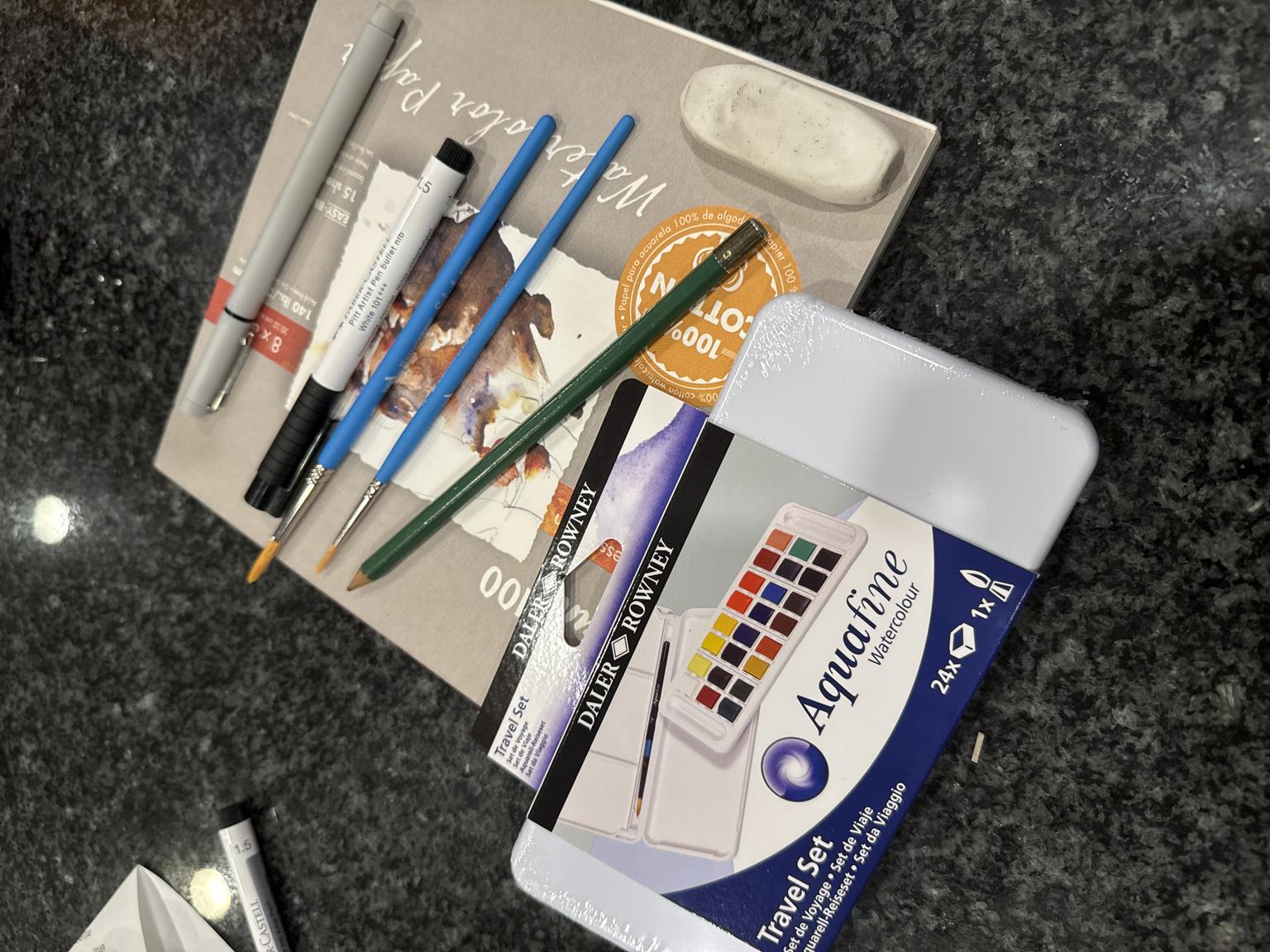 Materials for Free Drawing Course for Beginners