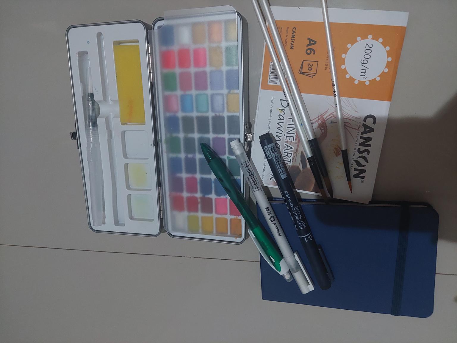 Materials for Free Drawing Course for Beginners